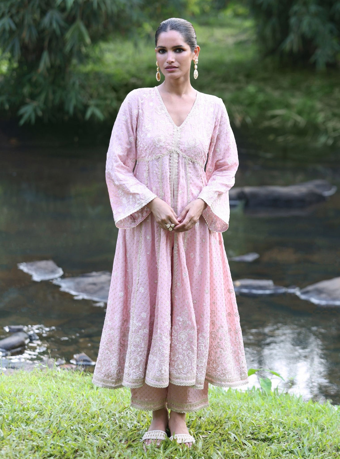 Rangeela Banarsi Pink Anarkali Kurta Set