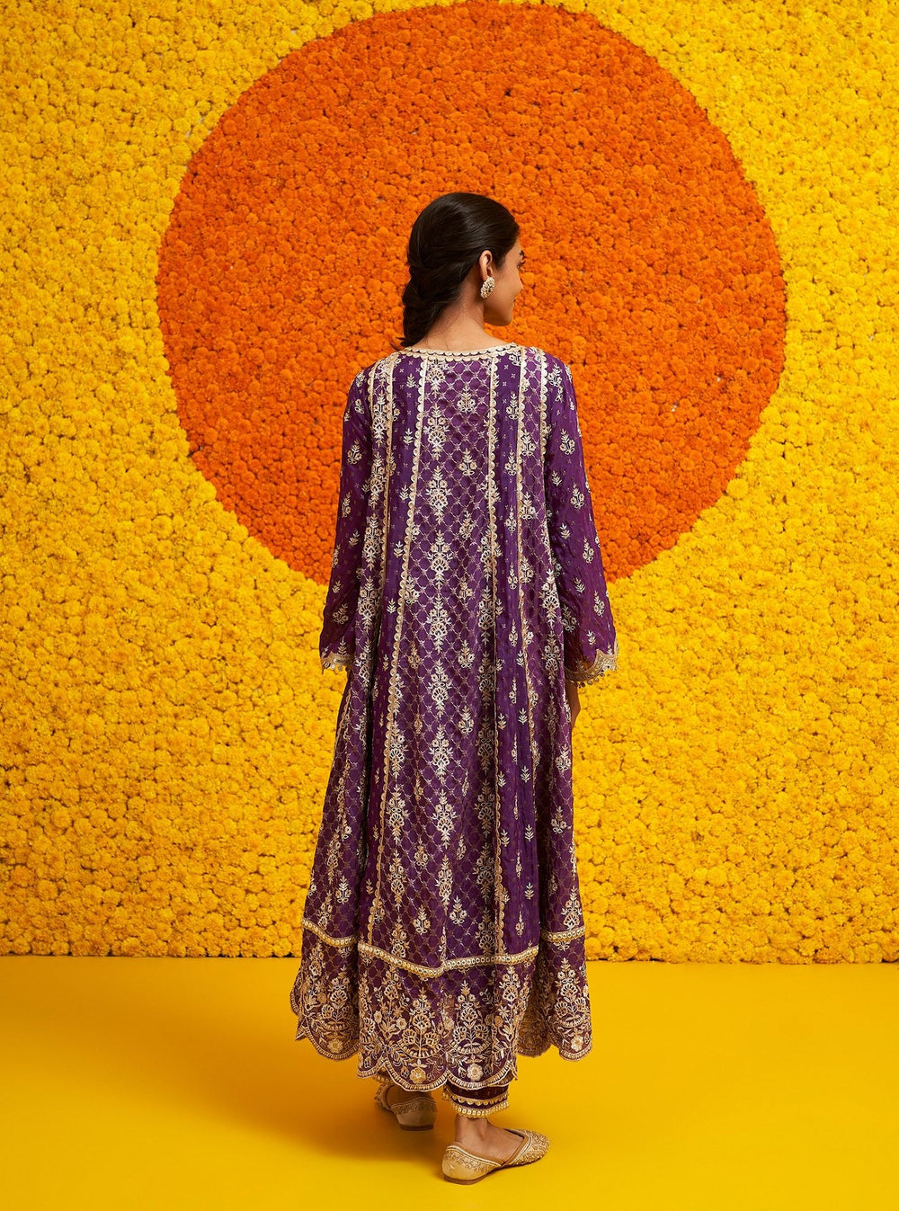 Chalka Banarsi Purple Anarkali Kurta Set