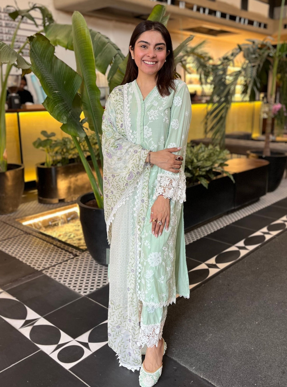 Roli Supima Cotton Green Kurta Set