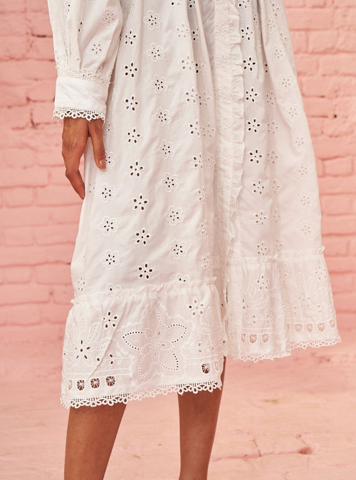 Viv Supima Cotton White Long Dress