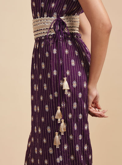 Raabta Silk Purple Jumpsuit