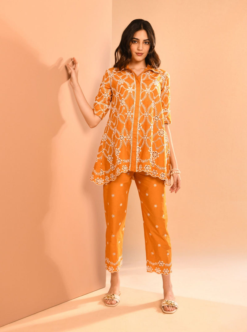 Prue Supima Cotton Orange Co-ord Set