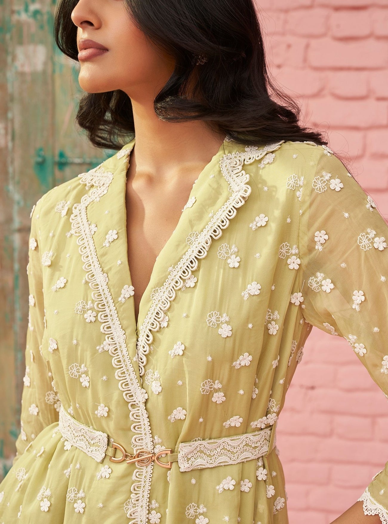 Organza Tilly Lime Green Co-ord Set