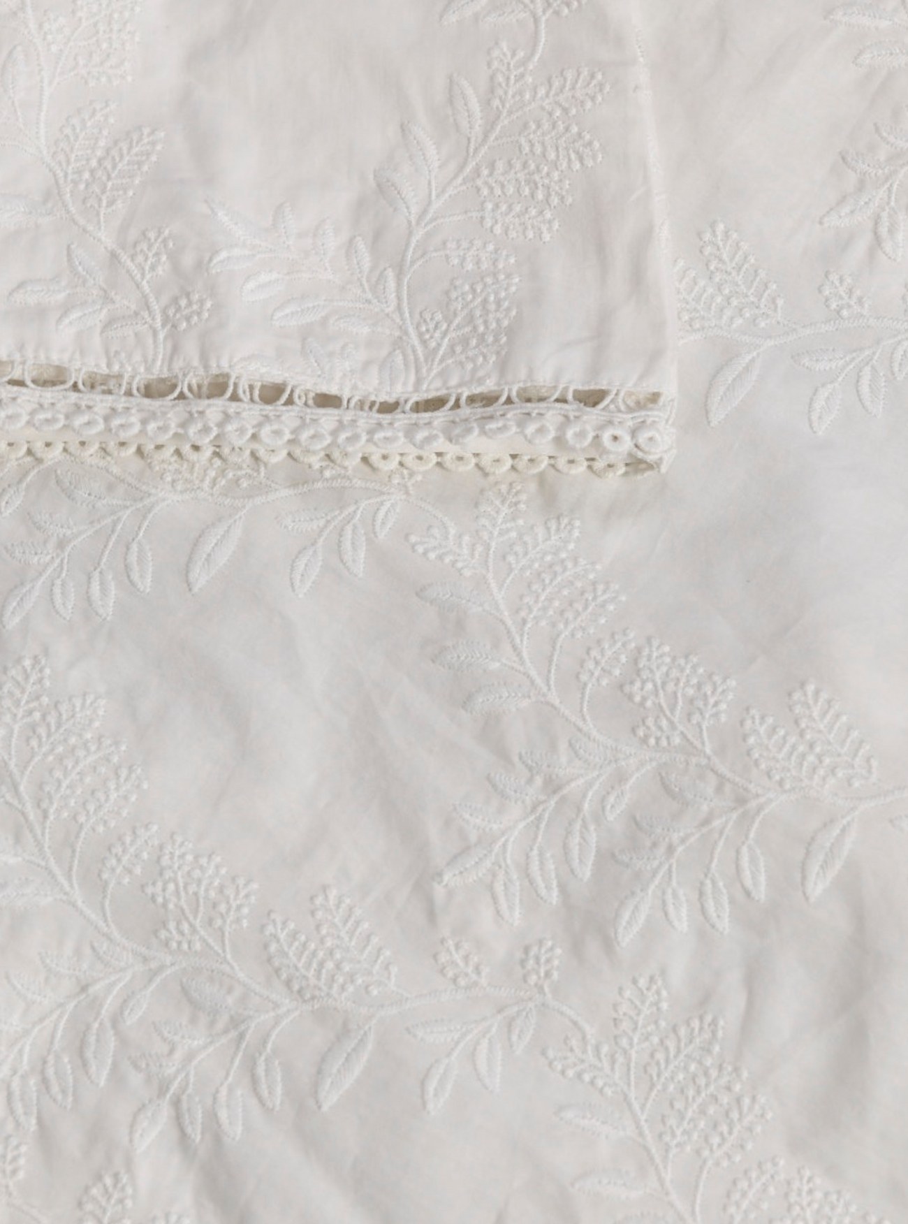 Mulmul Cotton Milton White Top With Milton White Pant