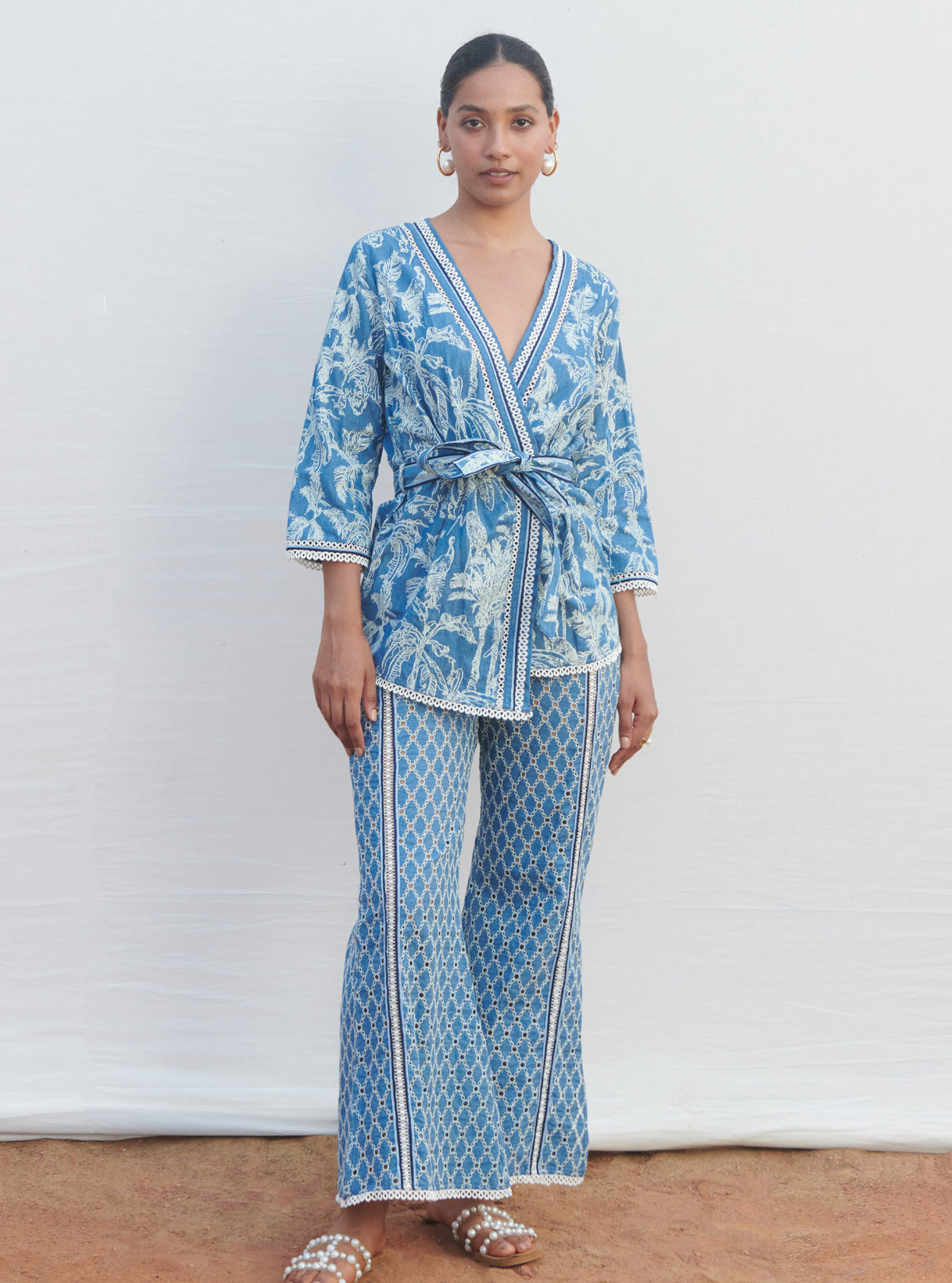 Attina Denim Dark Blue Kaftan Set