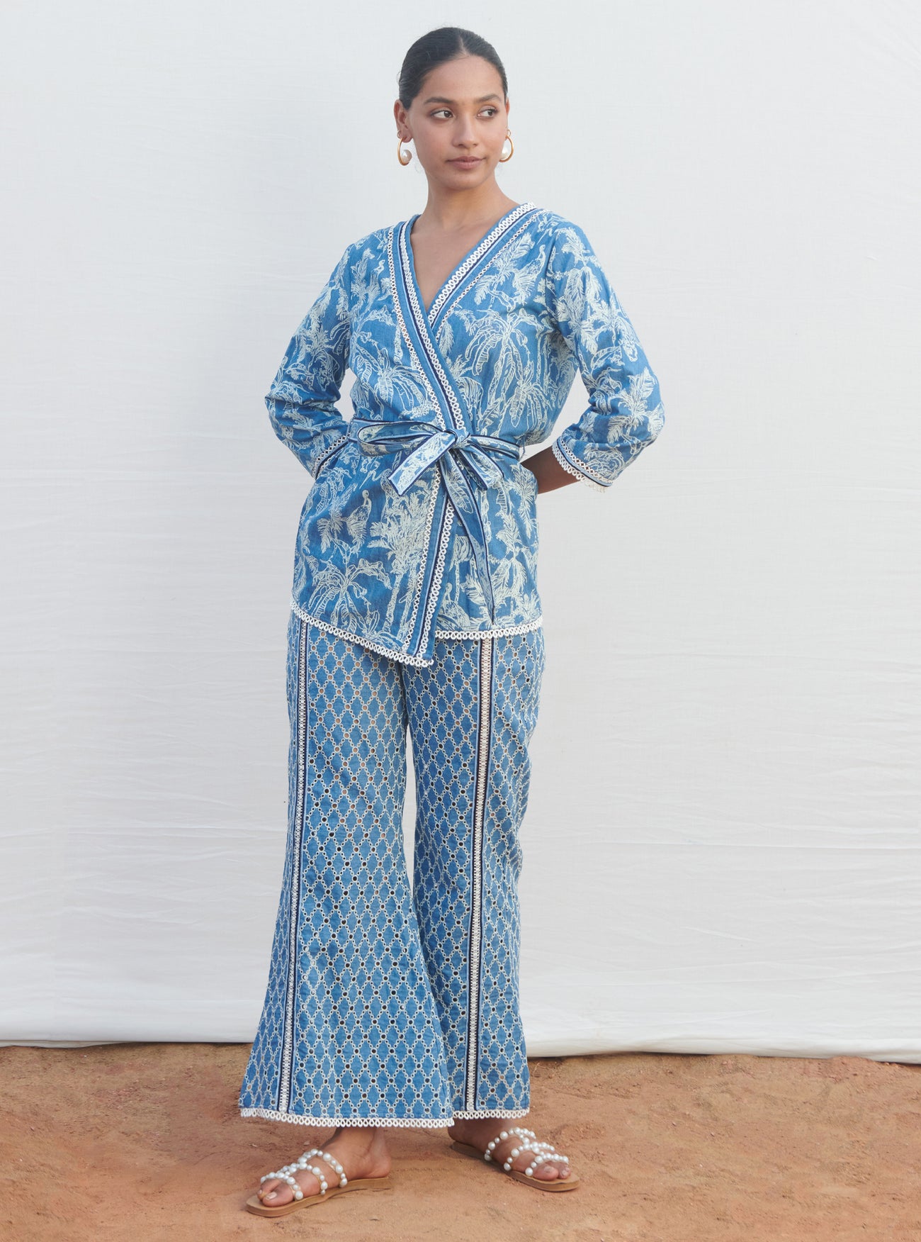 Attina Denim Dark Blue Kaftan Set