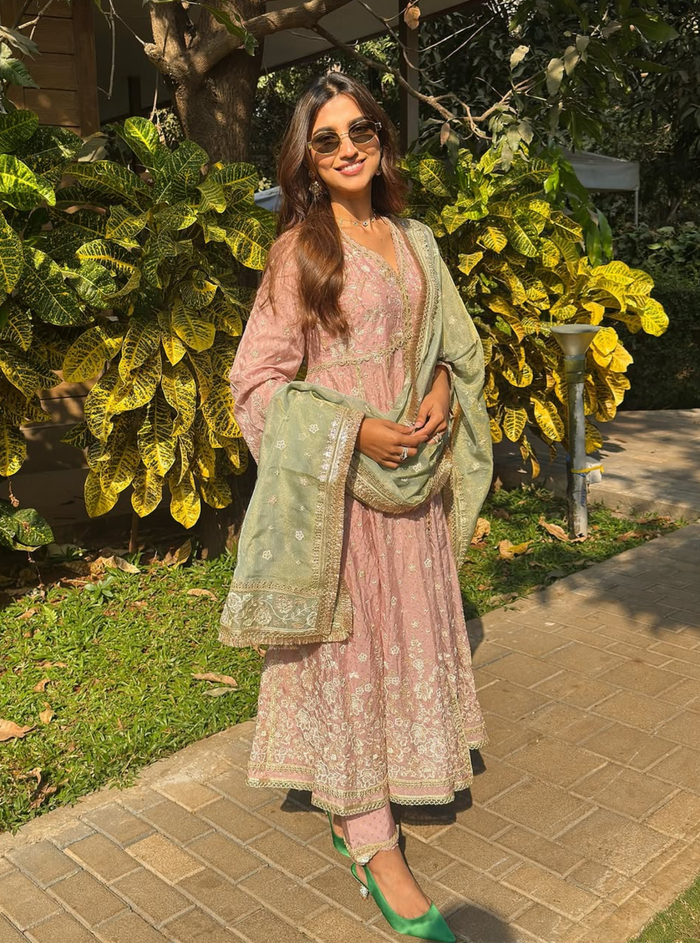 Rangeela Banarsi Pink Anarkali Kurta Set