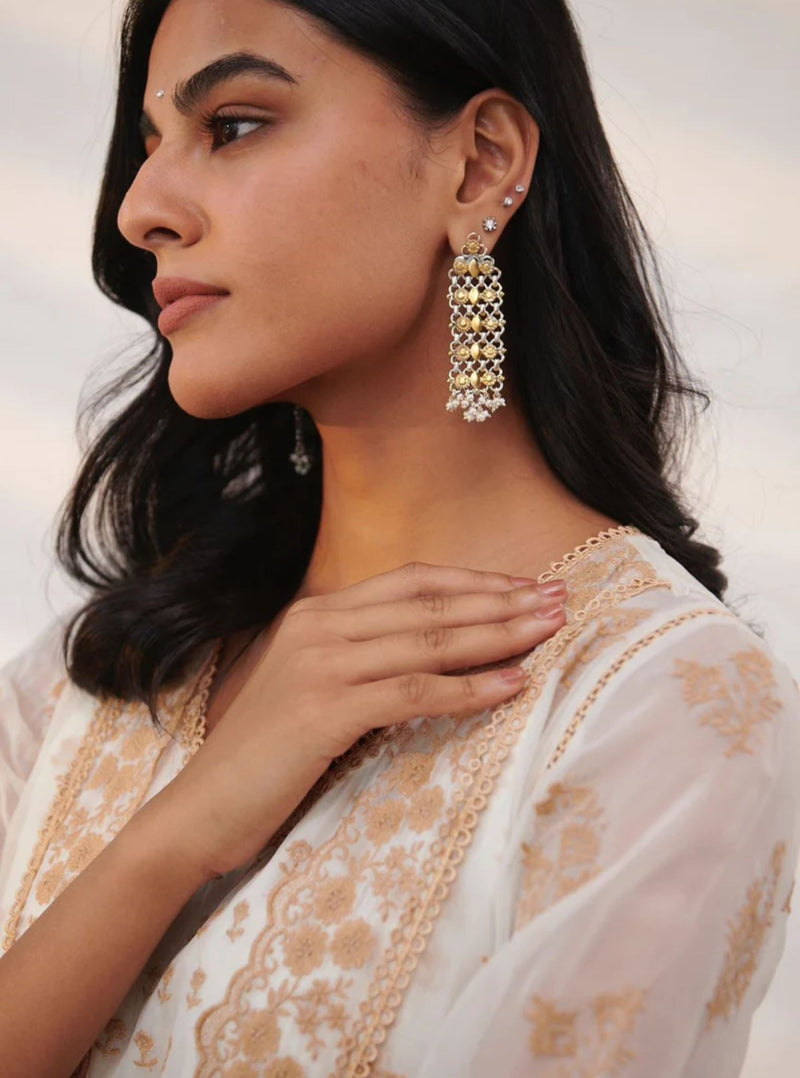 Pure Silver Aalok Gold Earrings