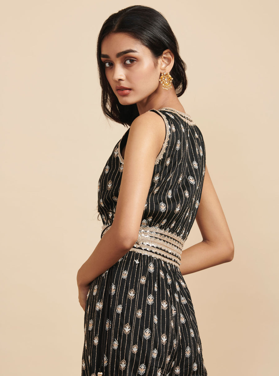 Raabta Silk Black Jumpsuit